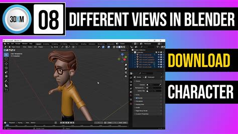 3d Animation Course Class 08 Different Views In Blender Youtube