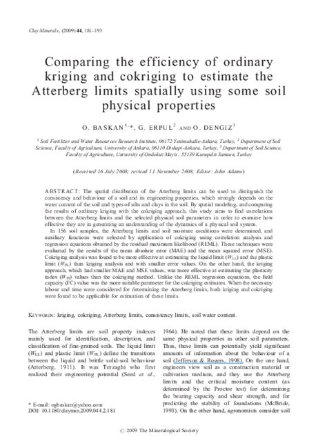 Pdf Comparing The Efficiency Of Ordinary Kriging And Cokriging To