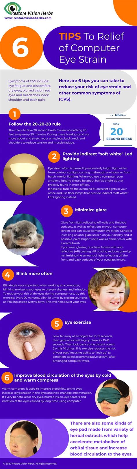 6 Tips For Relief Of Computer Eye Strain Restore Vision Herbs