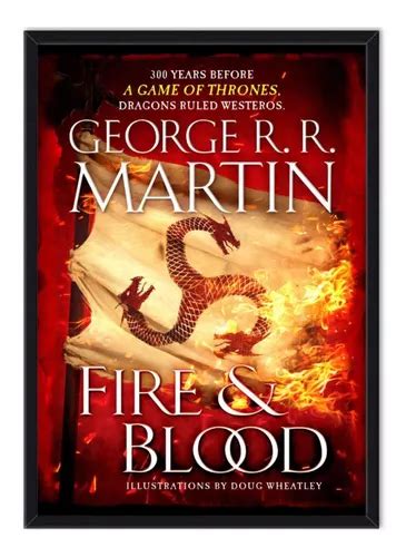 Cuadro Enmarcado Ilustración Portada Libro Fuego Y Sangre