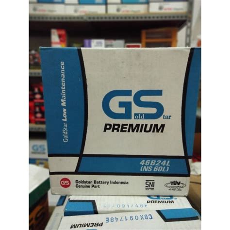Jual Aki Mobil Gs Gold Star Ns 60l 12 Volt Aki Basah Shopee Indonesia
