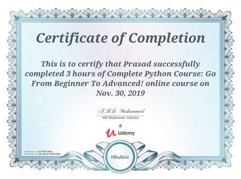 Prasad Poojary On Linkedin Completed The Python Certification Course With Udemy