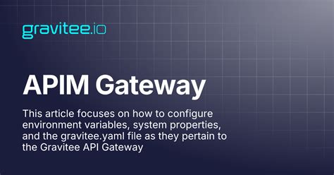 APIM Gateway Gravitee Documentation