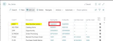 How To Create A New Number Series In D365 Business Central Encore