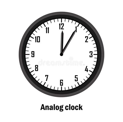 Analog Clock Time 01 30 With White Background Vector Stock Vector