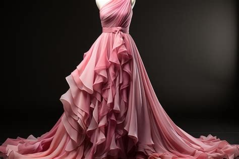 Premium Photo The Long Length Pink Color Dress Adding A Feminine And
