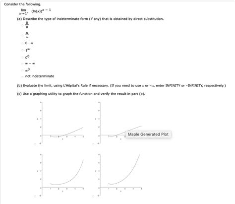 Solved Consider The Following Lim X 1 A Describe The Type Chegg