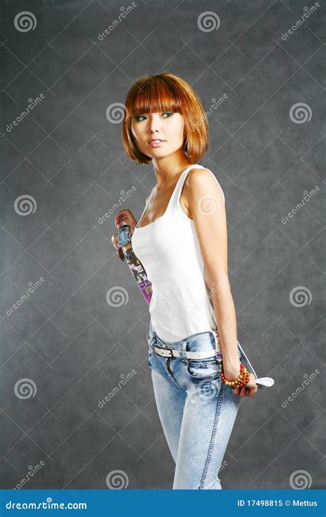 Muchacha Japonesa Hermosa Imagen De Archivo Imagen De Pelo