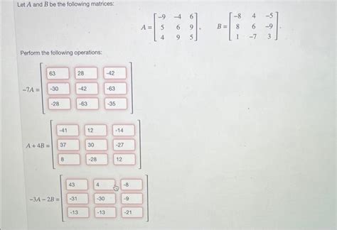 Solved Let A and B be the following matrices: | Chegg.com