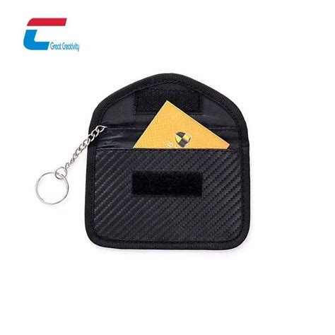 Carbon Fiber Horizontal Rfid Car Key Signal Blocking Blocker Pouch
