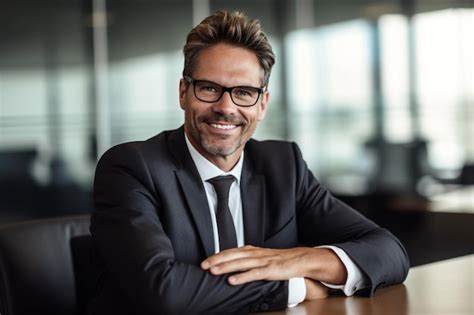 Premium AI Image Corporate Man Job Business Table Office Manager Desk