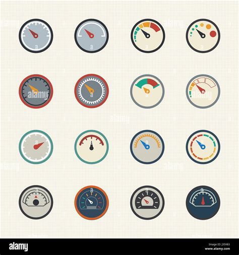 Circular Meter Icons Set Stock Vector Image And Art Alamy