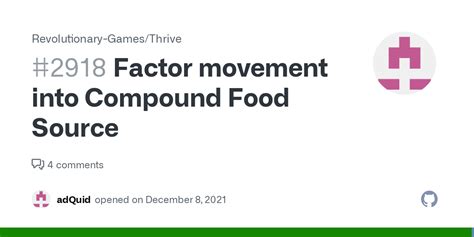 Factor Movement Into Compound Food Source · Issue 2918 · Revolutionary