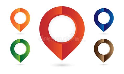 Map Pointer Set Icon GPS Location Symbol D Design Style Stock Illustration Illustration Of