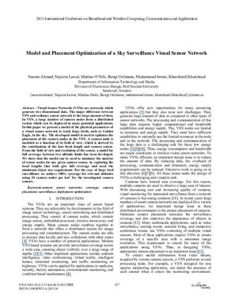 Pdf Cost Optimization Of A Sky Surveillance Visual Sensor Network