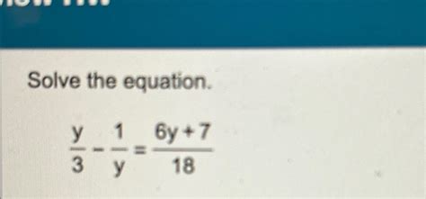Solved Solve The Equation Y Y Y Chegg Com