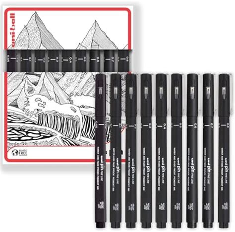 Uni Pin Fineliner Drawing Pens Black Ink 0 2mm Nib 2 Amazon Co