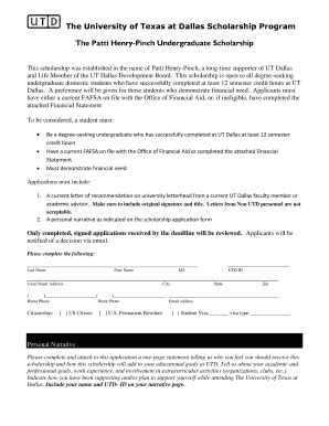 Fillable Online Utdallas Application The University Of Texas At Dallas Utdallas Fax Email