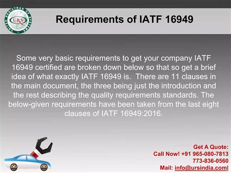 Iatf 16949 Certification Services In India Ppt