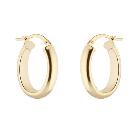 Goldsmiths 9ct Yellow Gold 22mm Oval Hoop Earrings 1527929 Goldsmiths