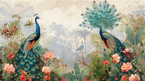 For Wedding Invitations With Moroccan Decorative Gardens With Peacock