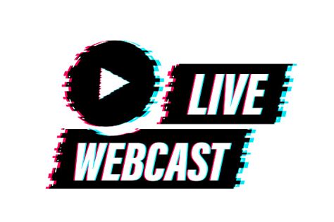 라이브 웹캐스트 결함 버튼 아이콘 엠블럼 라벨 벡터 스톡 일러스트레이션입니다 Brand Name Online Messaging