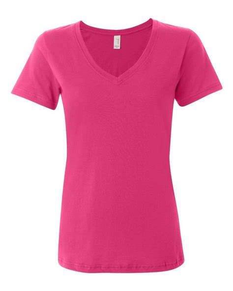 Anvil Womens Featherweight V Neck T Shirt 392 Hot Pink 2x