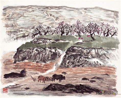 大炼钢铁春播赵望云中国画作品欣赏 名画欣赏 美术网 Mei shu