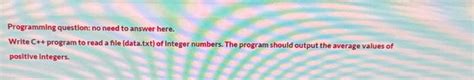 Solved Programming Question No Need To Answer Here Write