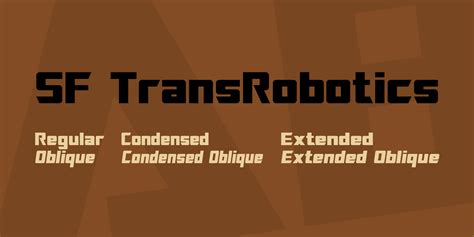 Sf Trans Robotics Font Free Download And Similar Fonts Fontget