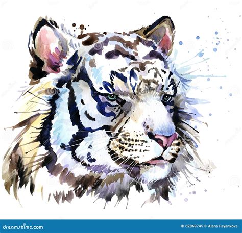 White Tiger T Shirt Graphics Tiger Eyes Illustration With Splash