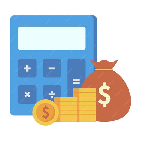 Bolsa De Dinero Con Icono De Calculadora Vector Premium
