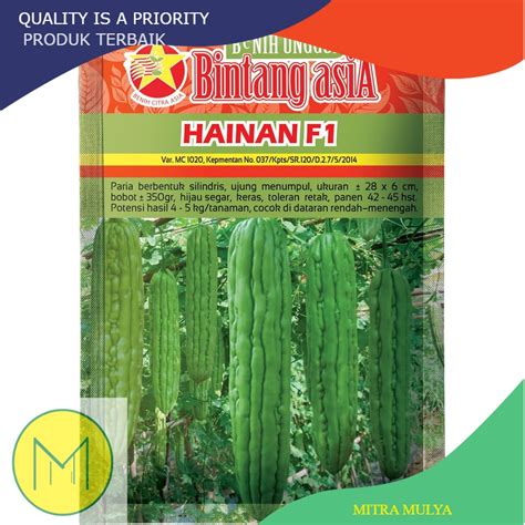 Jual Benih Paria Pare HAINAN F1 10 Gram Bintang Asia Tekstur Buah Keras