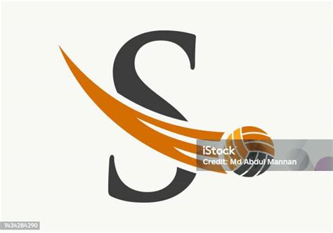 편지 S 배구 로고 디자인 사인 배구 스포츠 로고 타입 기호 벡터 템플릿 Championship에 대한 스톡 벡터 아트 및 기타