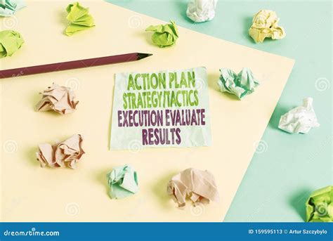 Handwriting Text Action Plan Strategy Ortacti Concept Meaning Action Plan Strategy Or Tactics