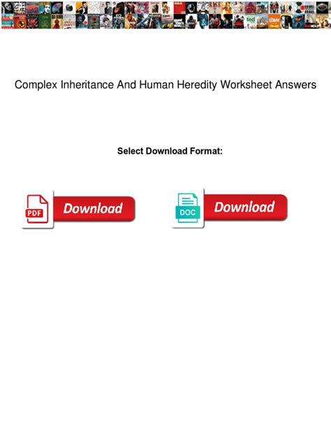 Fillable Online Complex Inheritance And Human Heredity Worksheet Answers Complex Inheritance