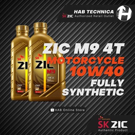 Zic M9 4T 10w40 Fully Synthetic For Motorcycles 1 Liter Shopee
