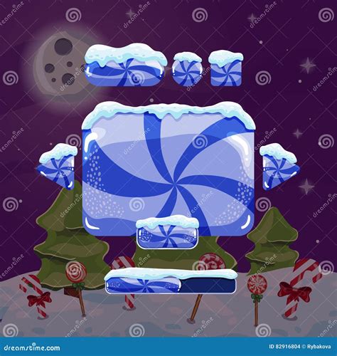 Sweet Vector Winter User Interface Game Stock Vector Illustration Of