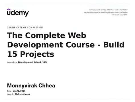 finished the program the complete web development course build 15