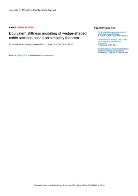 pdf equivalent stiffness modeling of wedge shaped cabin sections