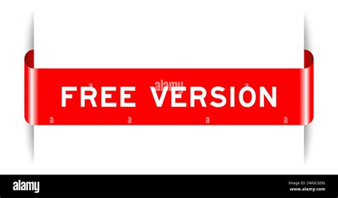 Red Color Inserted Label Banner With Word Free Version On White
