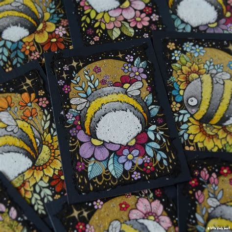 Big Fat Bumblebee Original Aceo Illustration Folksy