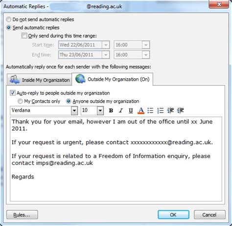 Ooo Email Template Williamson