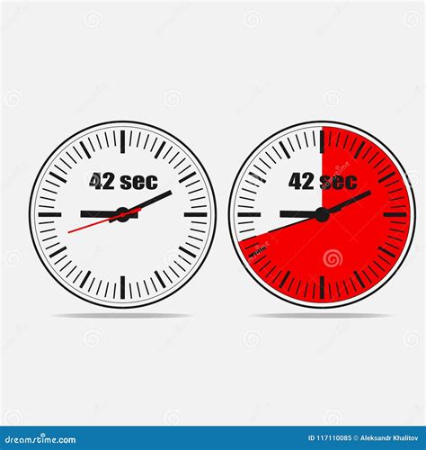 42 Seconds Clock On Gray Background Stock Illustration Illustration Of Black Office 117110085