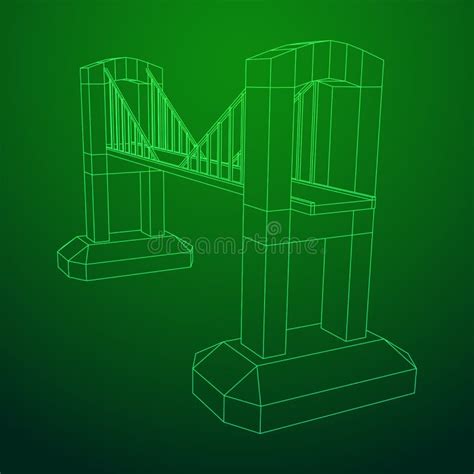 Bridge Connection Structure Wireframe Stock Vector Illustration Of Building Highway 178715024