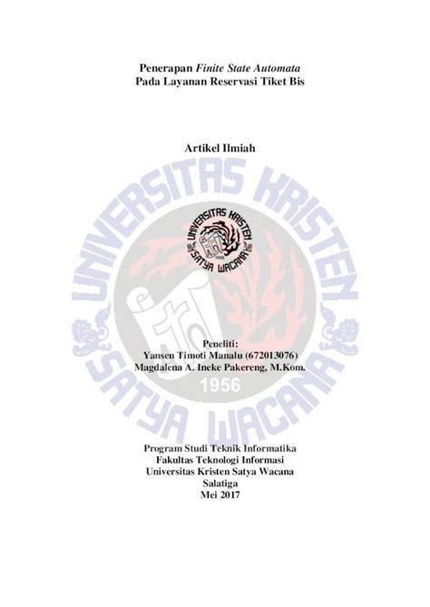 Pdf Penerapan Finite State Automata Pada Layanan Reservasi Bitstream
