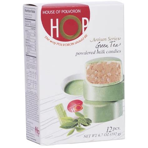 House Of Polvoron Hop Green Tea Powdered Milk Candies 12 Piece