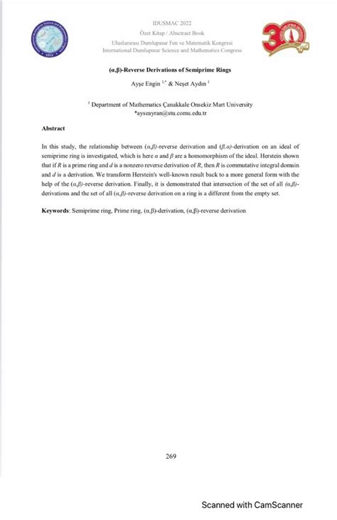 Pdf α β Reverse Derivations Of Semiprime Rings