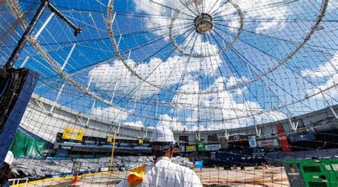 Tropicana Field Gets A New Lid Roof Repairs Underway At Rays Home In