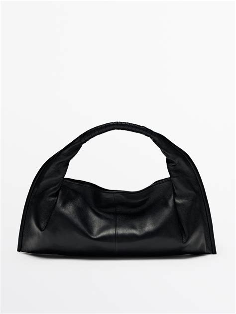 תיק יד מעור נאפה · שחור · Accessories Massimo Dutti